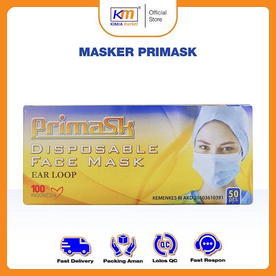 Masker Primask Disposable Mask Ear Loop - Kimia Market