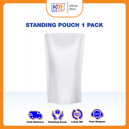 Kemasan Standing Pouch 16 x 26 ukuran 1Liter 50pcs - Putih - Kimia Market